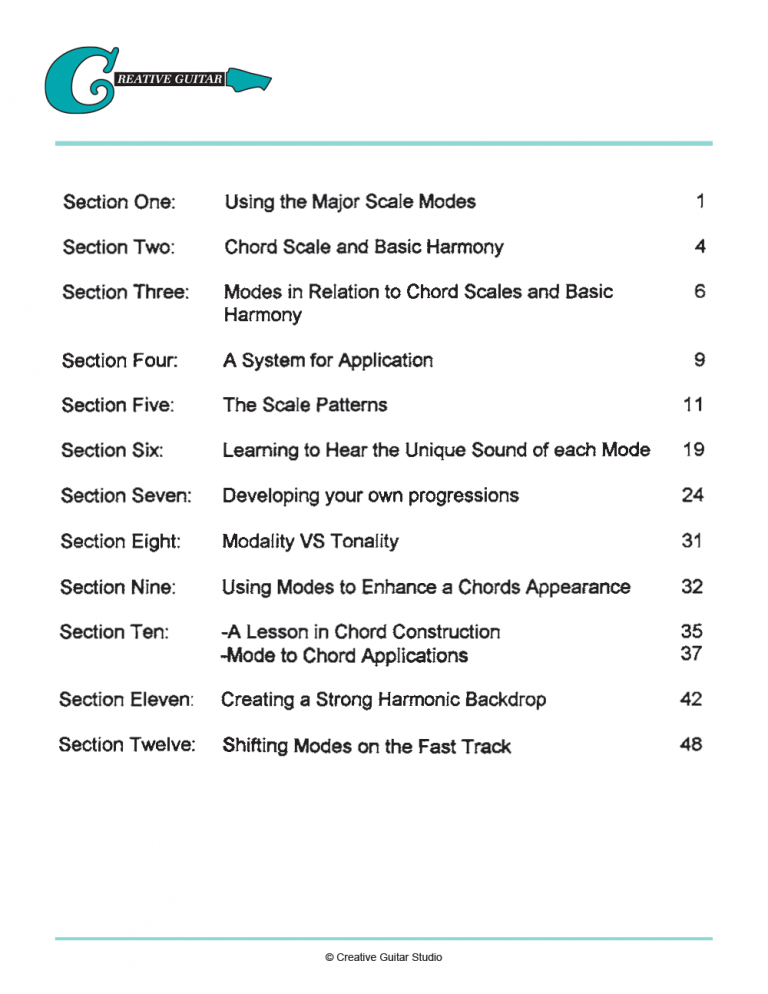 Using the Major Scale Modes